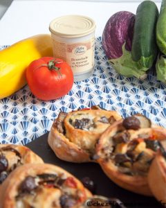 Pizza rolls à la brandade à la nîmoise, légumes rôtis et olives Une ...